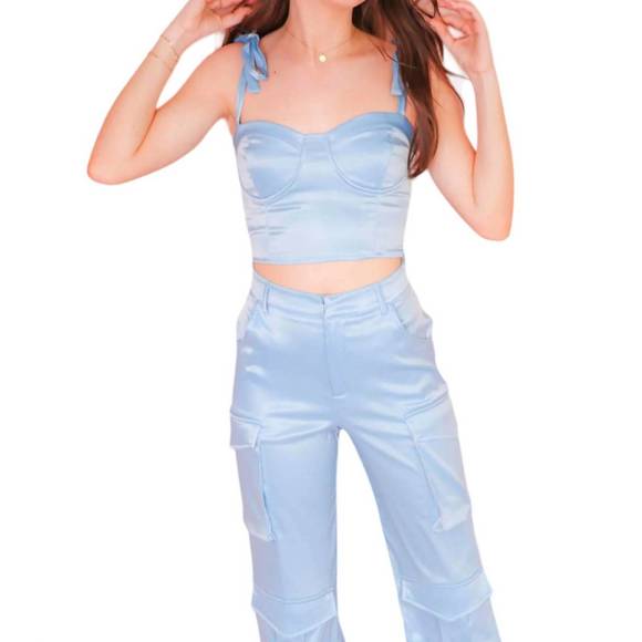 Pretty Garbage | Tops | New Pretty Garbage Bustier Top In Sky Blue ...